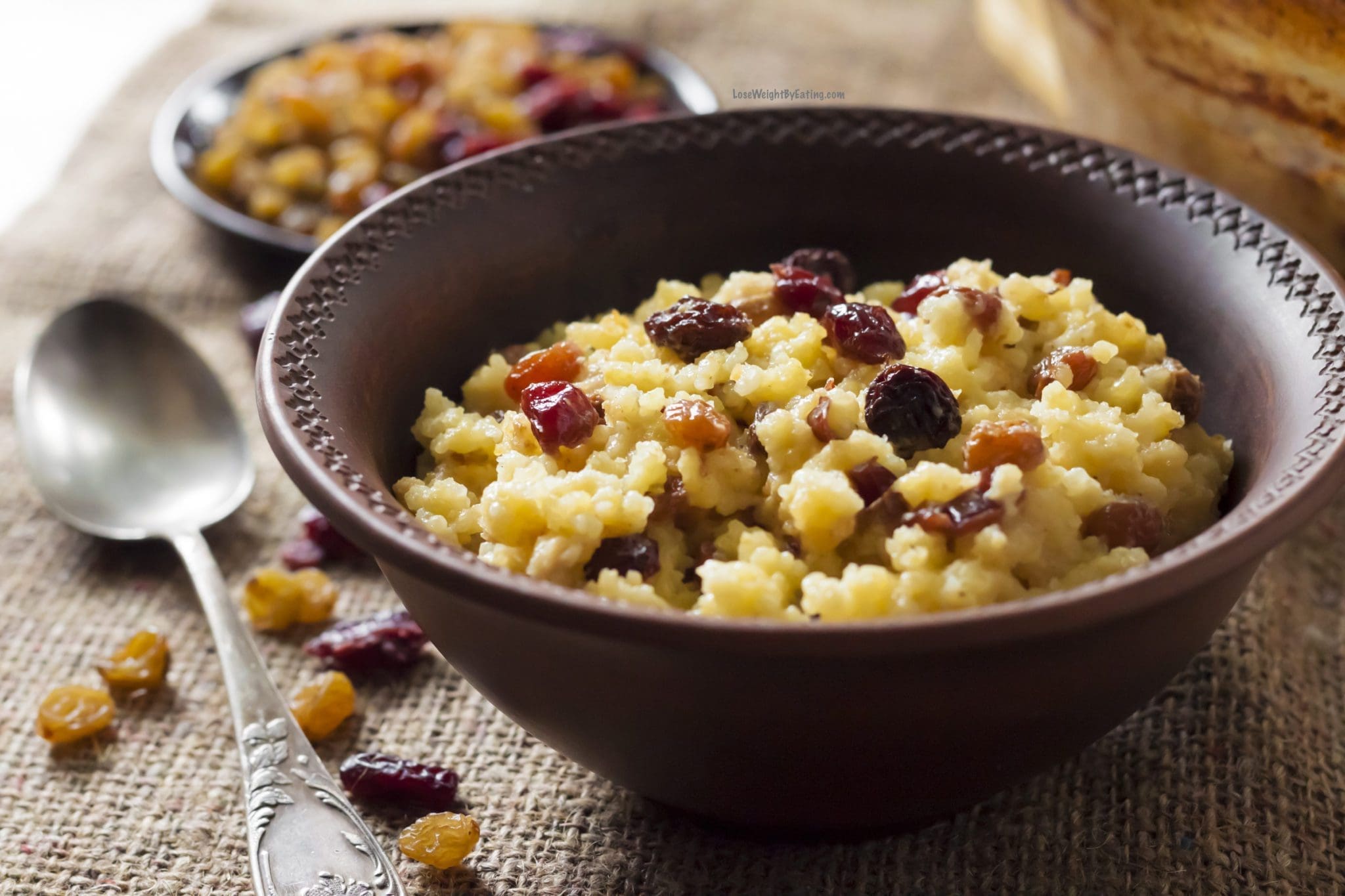 Low Calorie Breakfast Millet with Cranberries