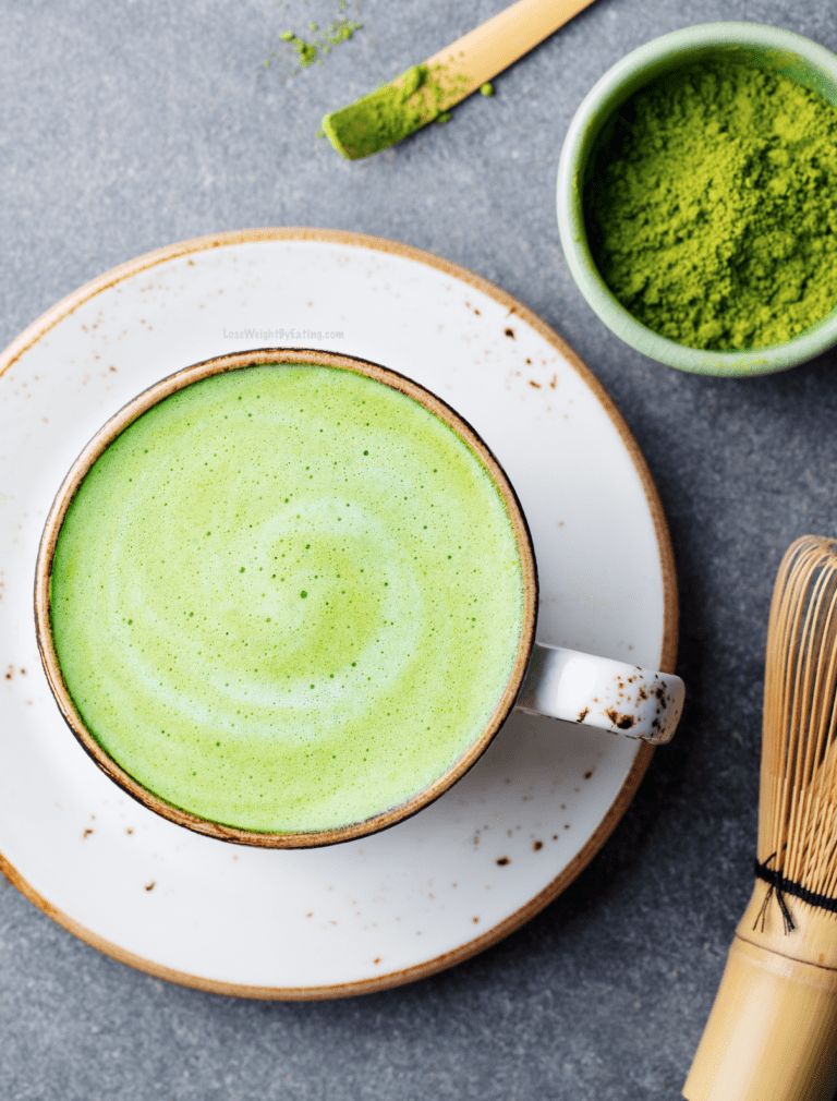Low Calorie Protein Matcha Latte - Lose Weight By Eating