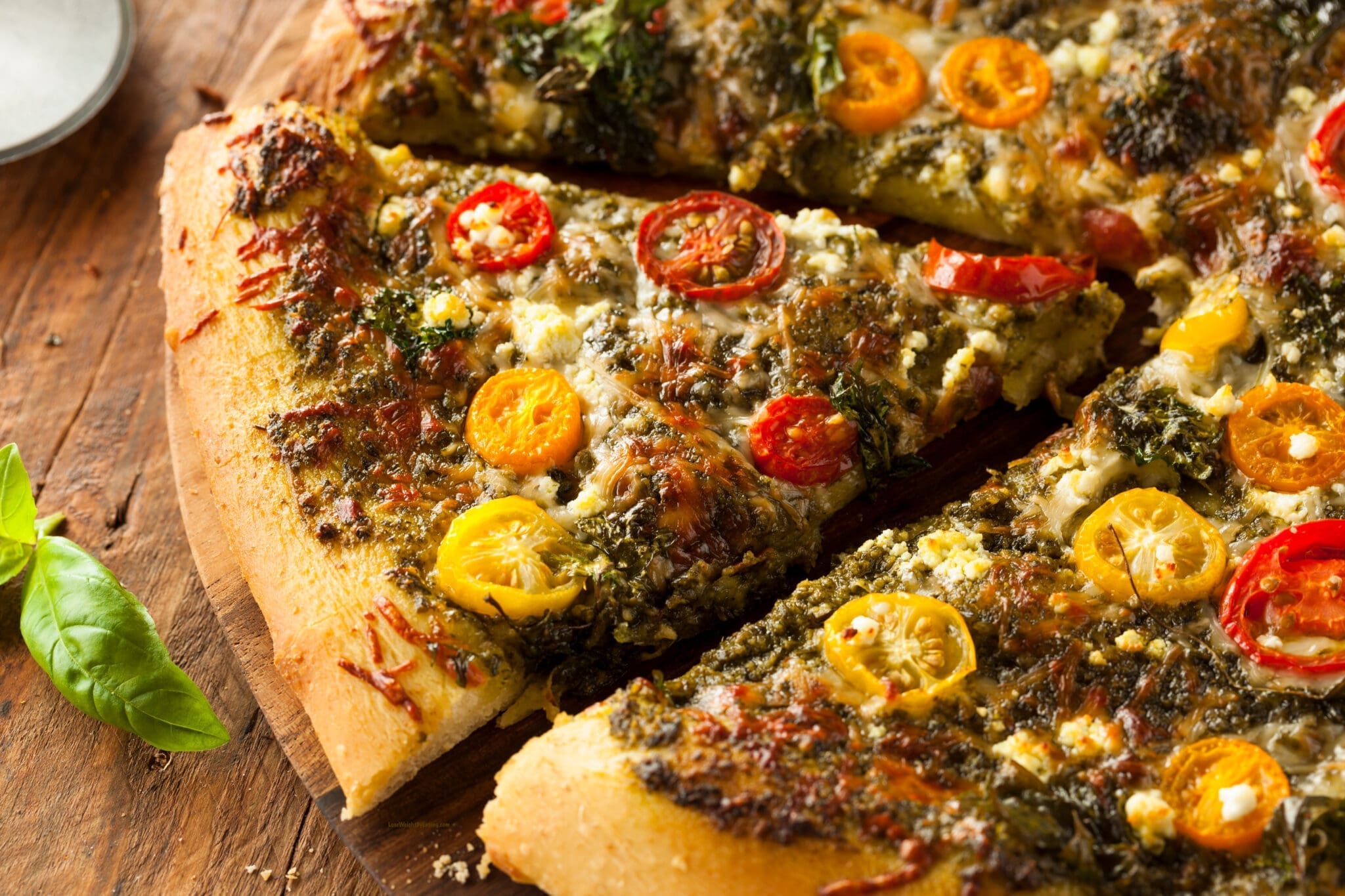 Low Calorie Vegetarian Pesto Pizza - Lose Weight By Eating